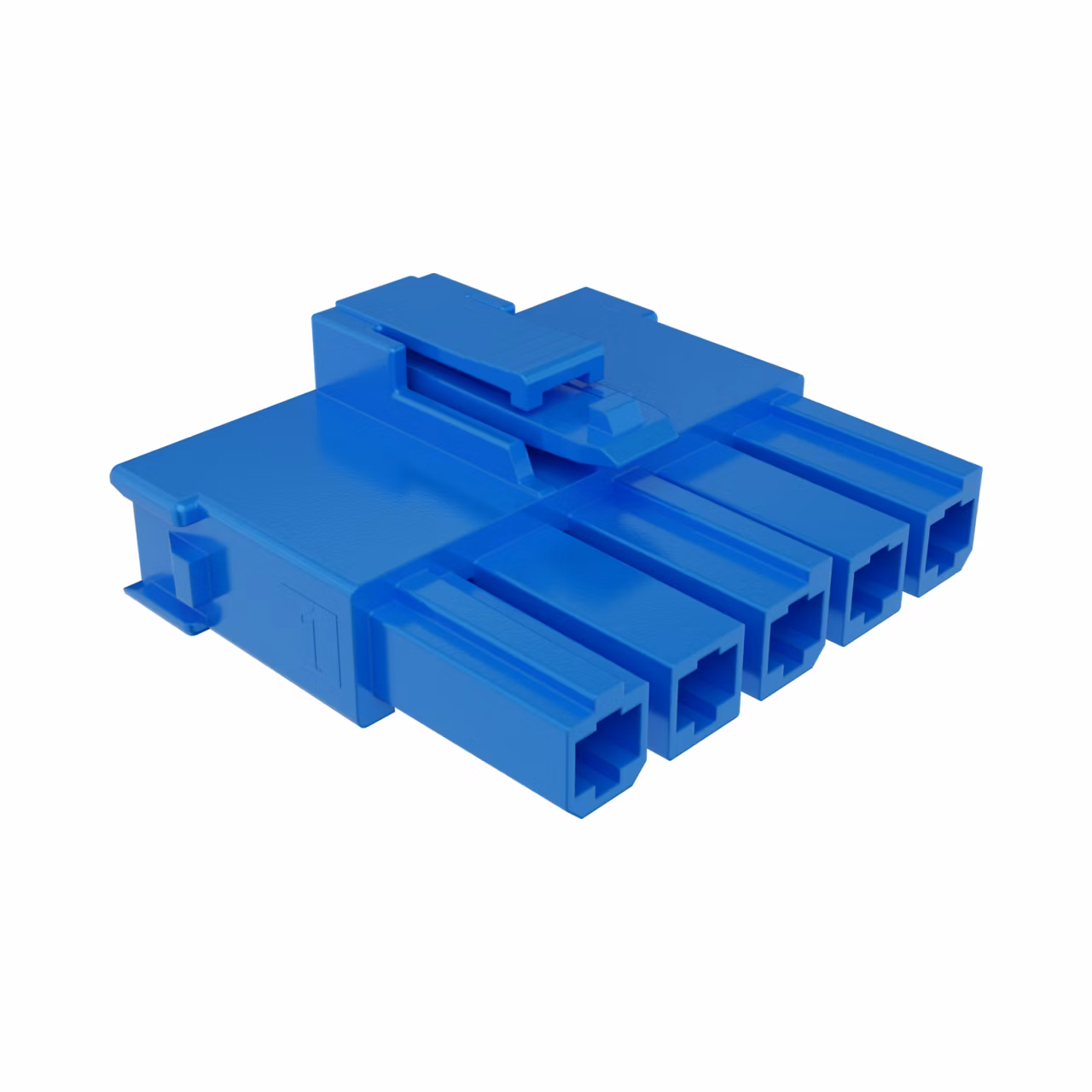Mega-Fit ColorLock Tangless TPA-Capable Receptacle Housing, Single Row, 5 Circuit, UL 94V-0, Glow-Wire Capable, Blue for sale