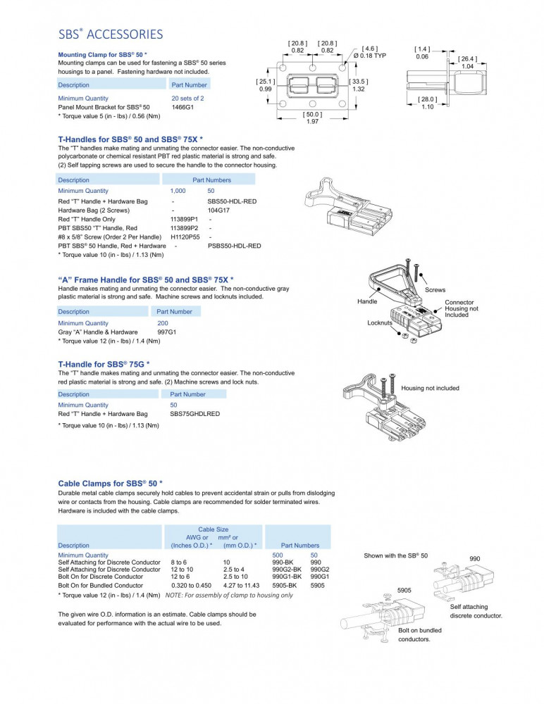 Anderson Power SBS connector document page 10