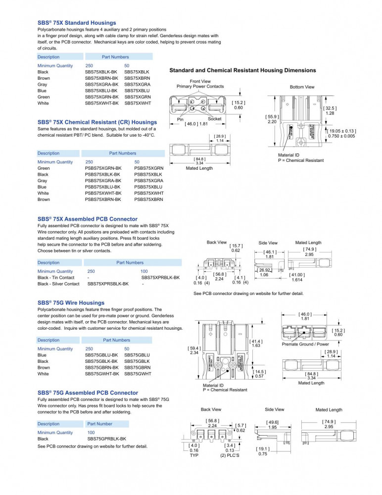 Anderson Power SBS connector document page 2