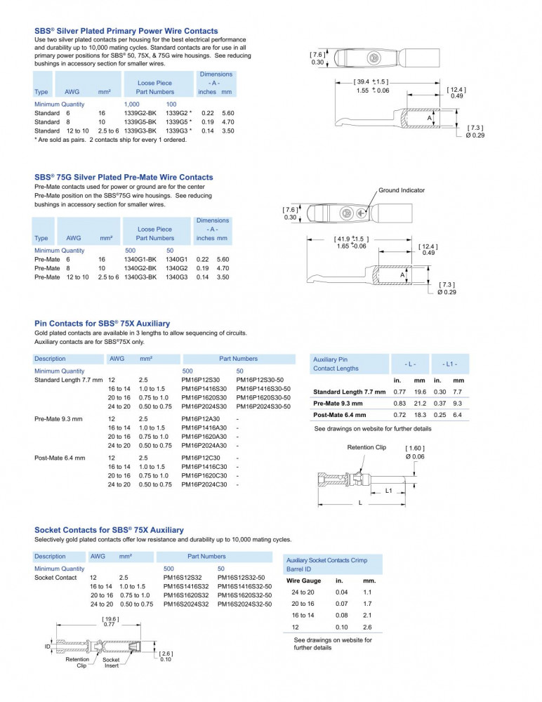 Anderson Power SBS connector document page 3