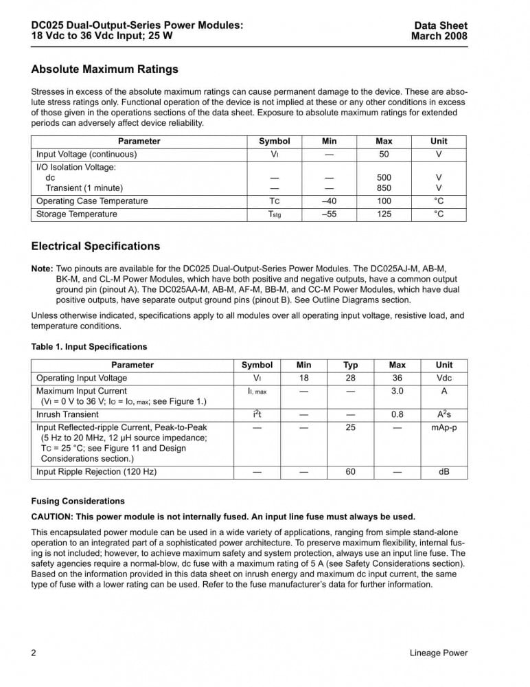 ABB DC025CL-M datasheet page 2