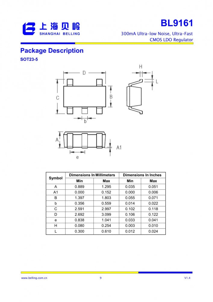 BL9161 datasheet page 9