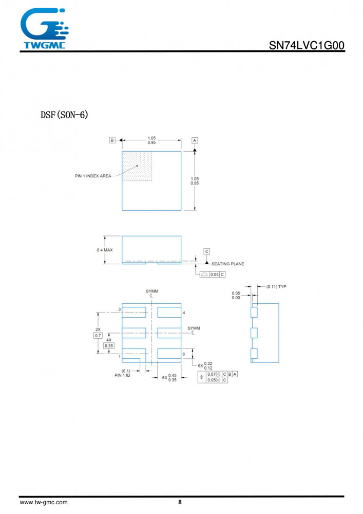 SN74LVC1G00DCKR technical document page 8