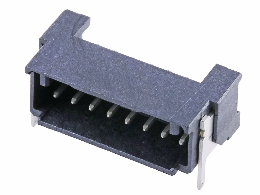 Micro-One Wire-to-Board Header, Right Angle, 2.00mm Pitch, Single Row, Glow-Wire Capable, Through Hole, 14 Circuits, Tin-Bismuth Plating, Black