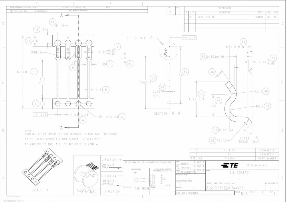TE Connectivity document preview for 1544425-2