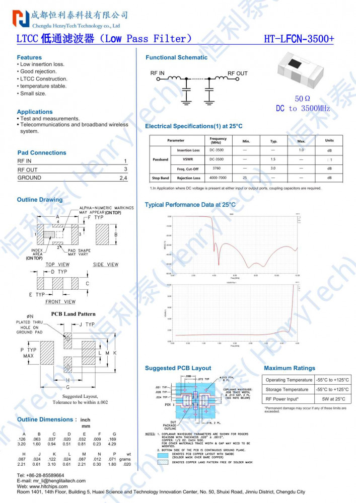 HT-LFCN-3500+ technical datasheet page