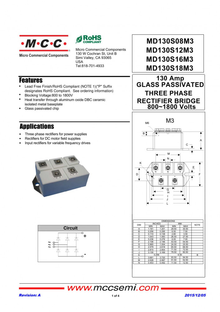 MD130S16M3-BP datasheet page 1