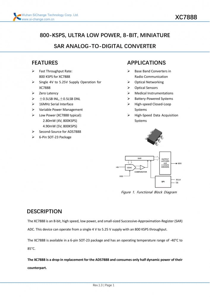 XC7888 datasheet page 1
