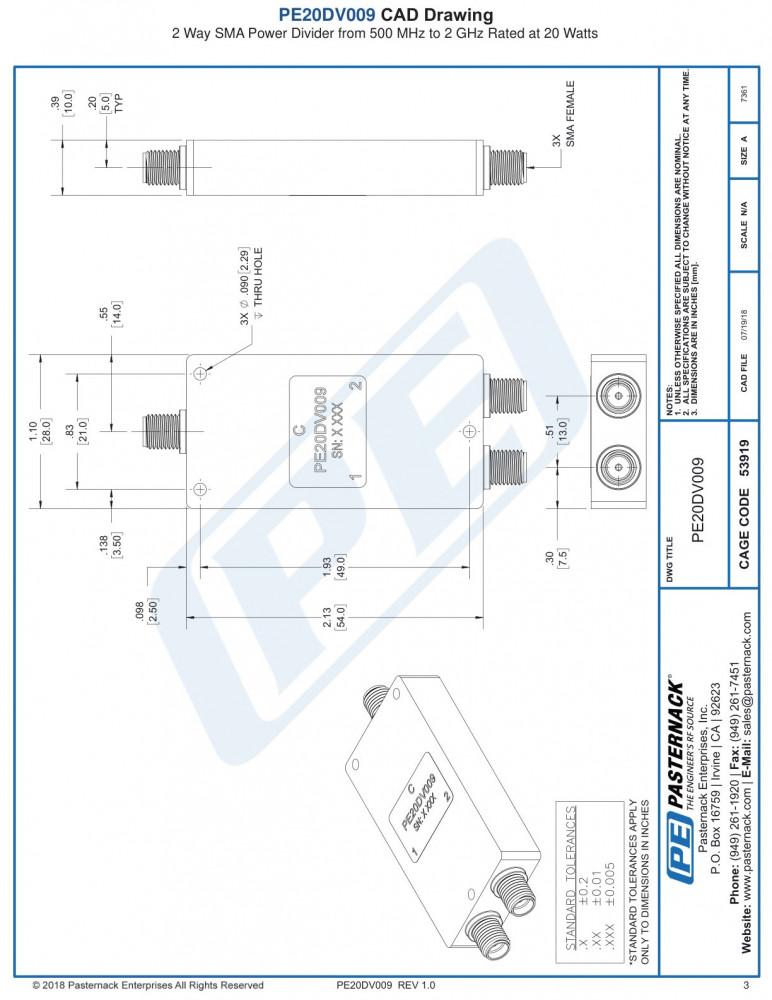 PE20DV009 technical document page 3