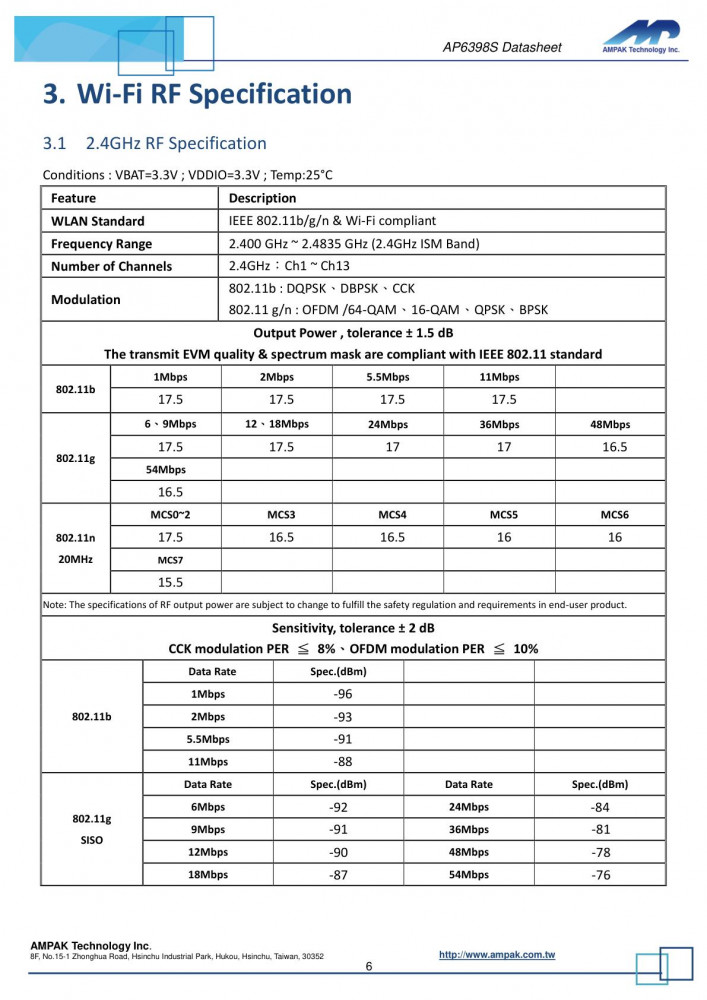 AP6398S datasheet page 9
