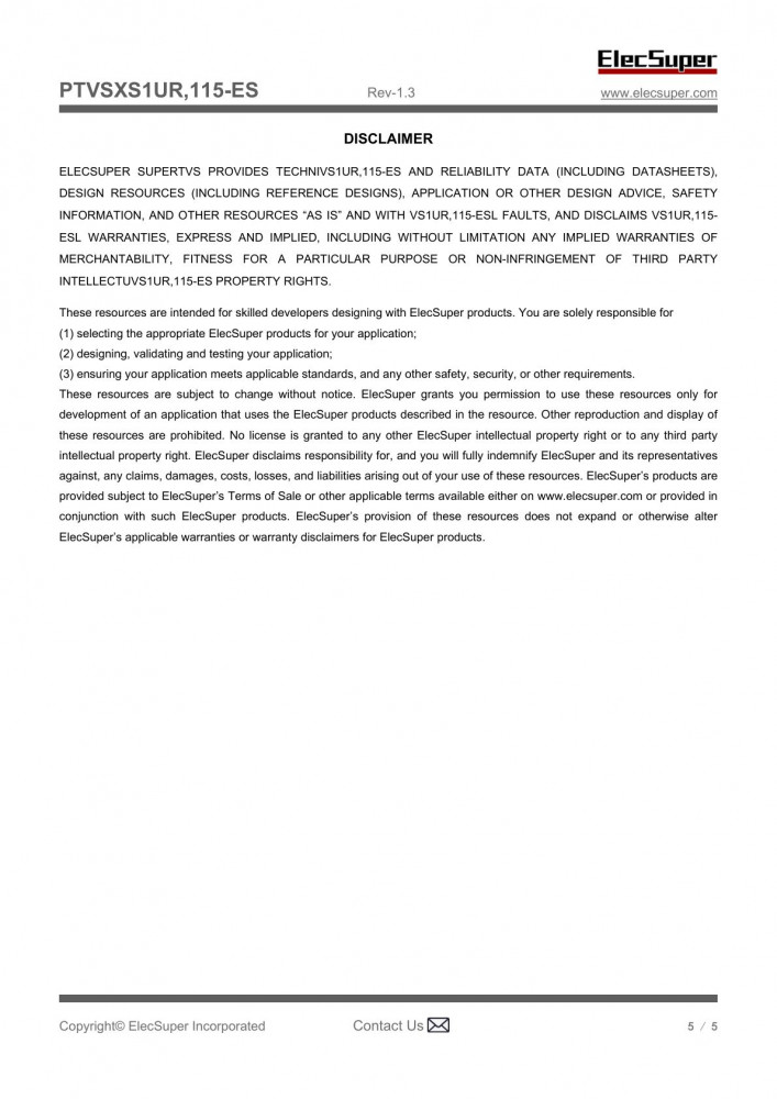 PTVS33VS1UR,115-ES technical document page 5