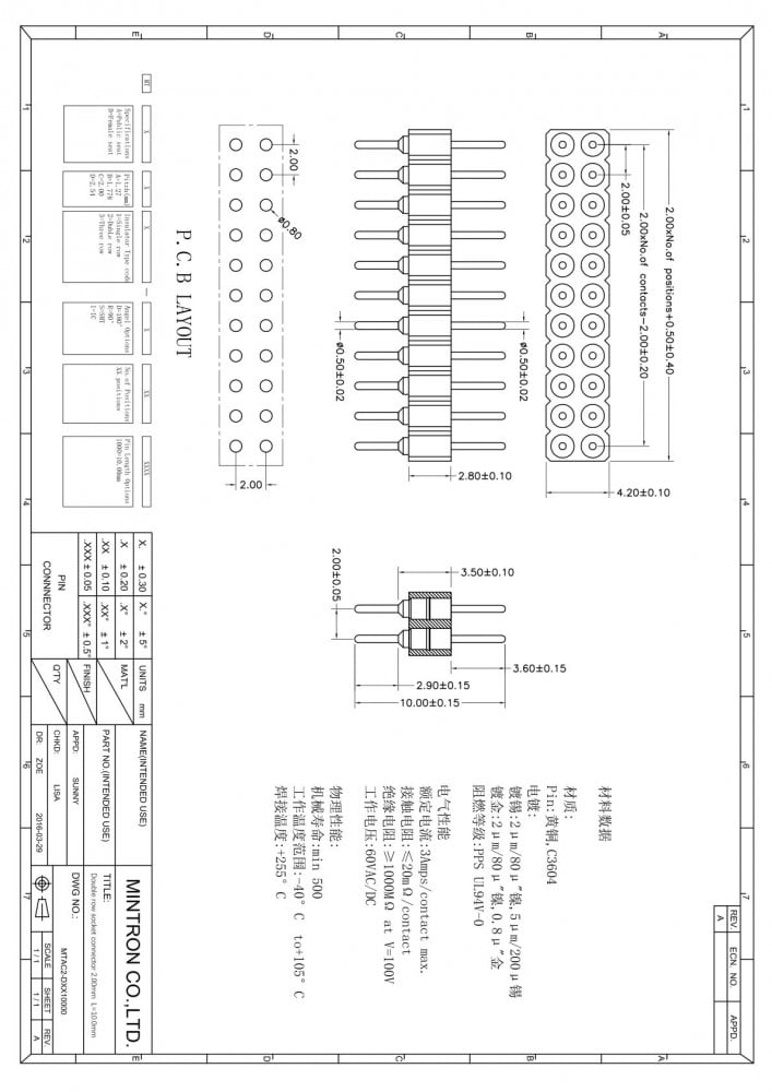 MINTRON MTAC2-D0510000 technical document preview