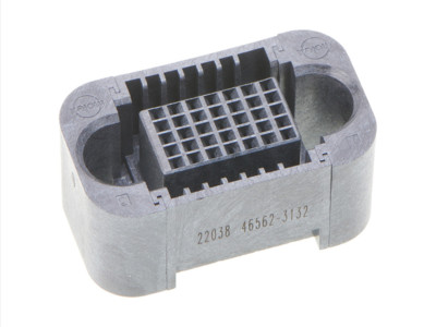 EXTreme Ten60Power Vertical Receptacle with Side Guides, 30 Signal Circuits, Press Fit Tail