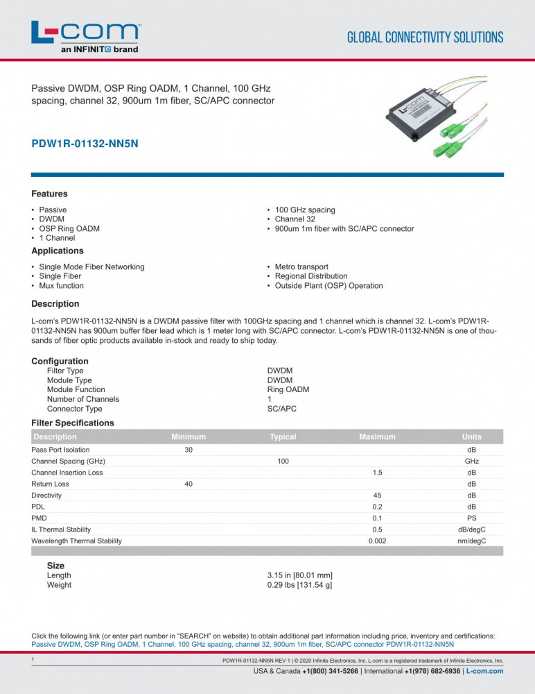 PDW1R-01132-NN5N technical document page 1