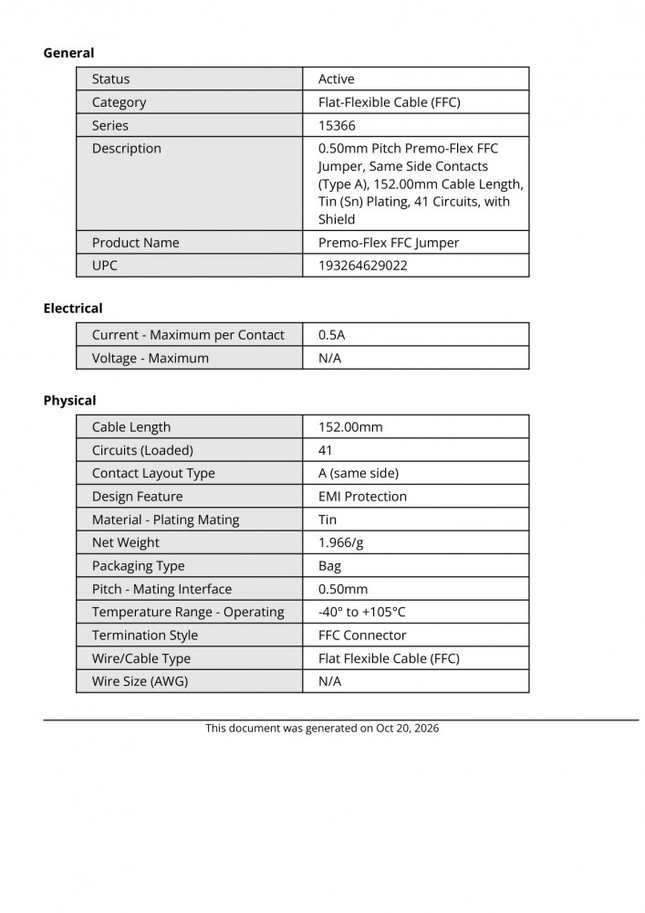 MOLEX 153661129 product document image, page 2