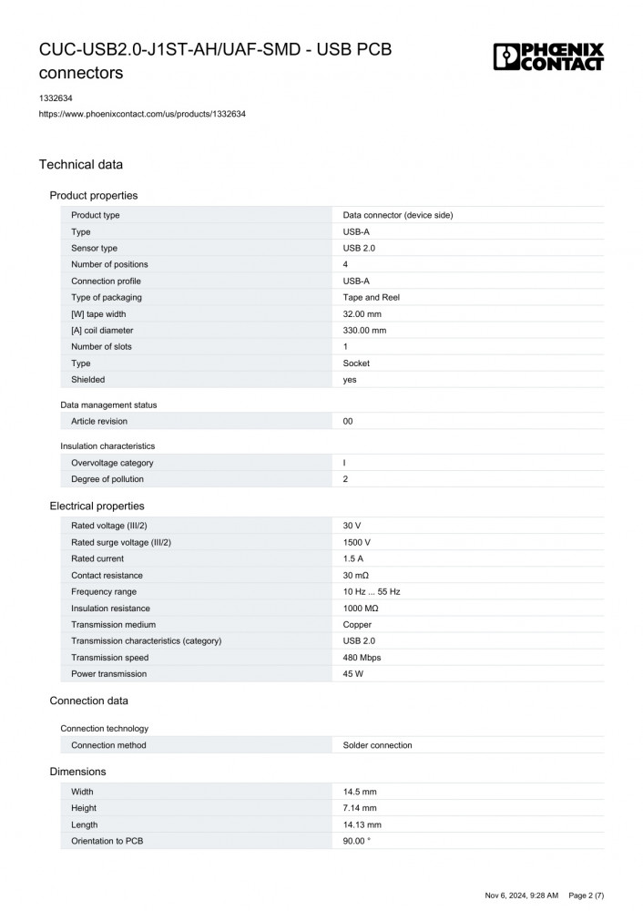 Phoenix Contact 1332634 technical document page 2