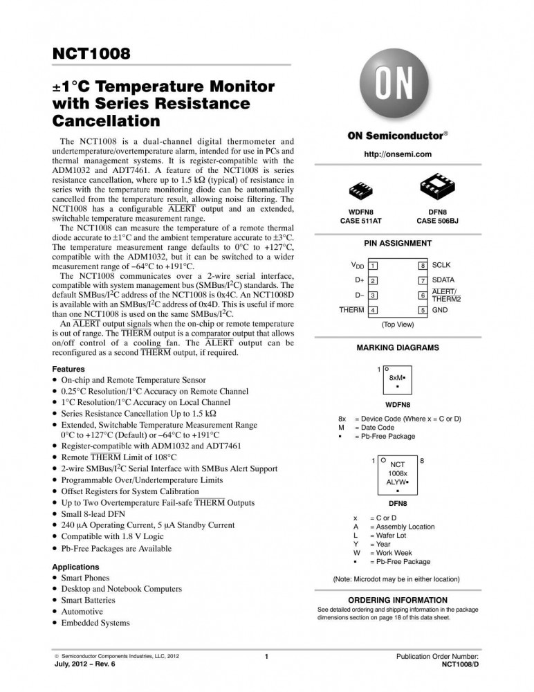 NCT1008 datasheet preview page 1