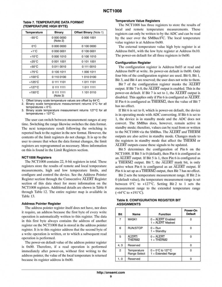 NCT1008 datasheet preview page 9
