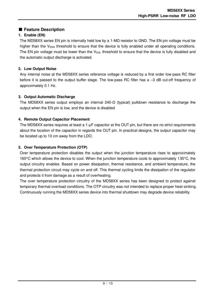 MD58XX datasheet page 9