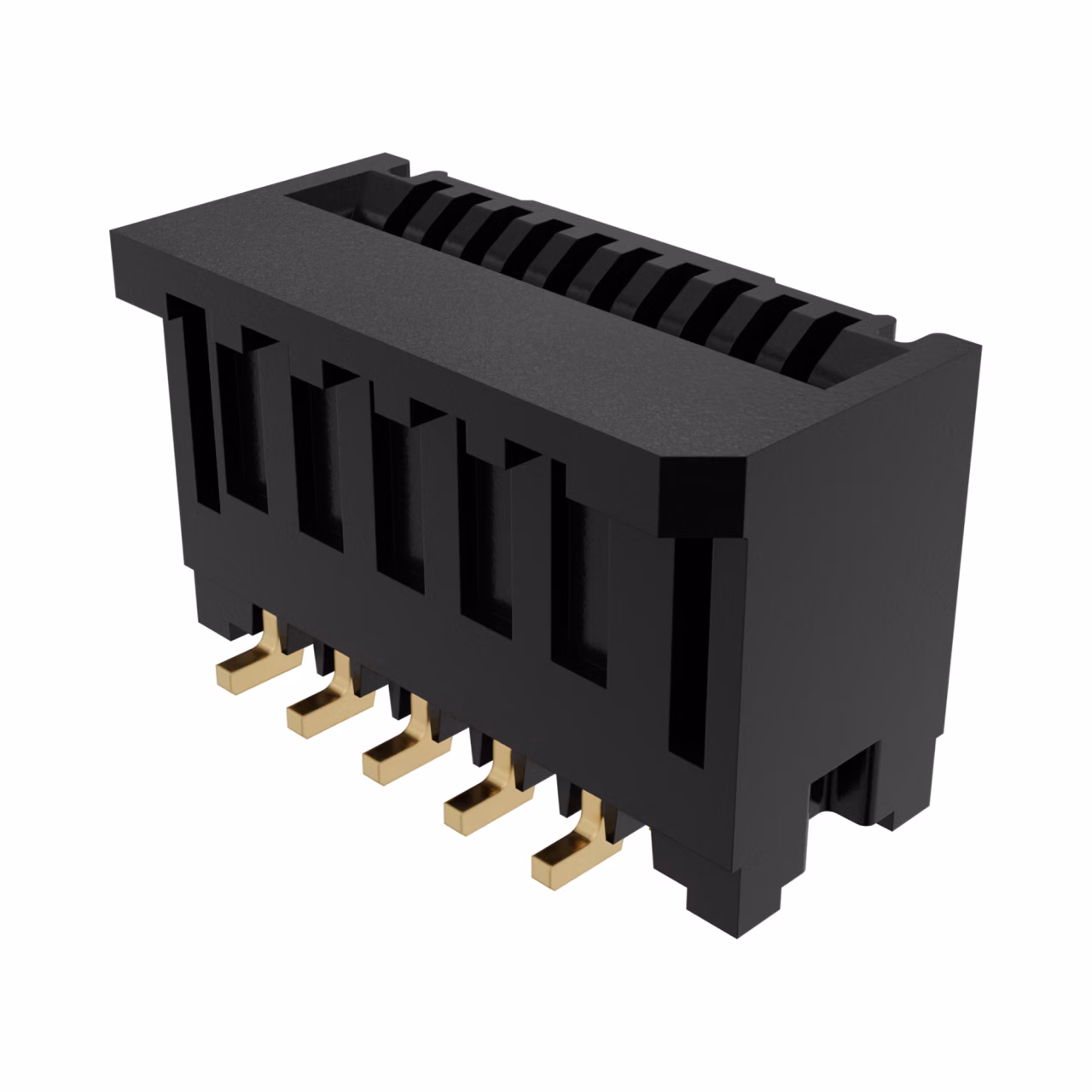 Easy-On FFC/FPC Connector, 0.50mm Pitch, Surface Mount, Vertical, Non-ZIF, Reverse Footprint, Gold Plating, Black, 10 Circuits for sale