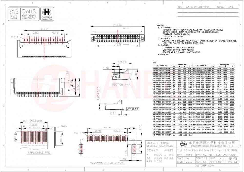 HB-FPC05-GXG-H2012P technical drawing