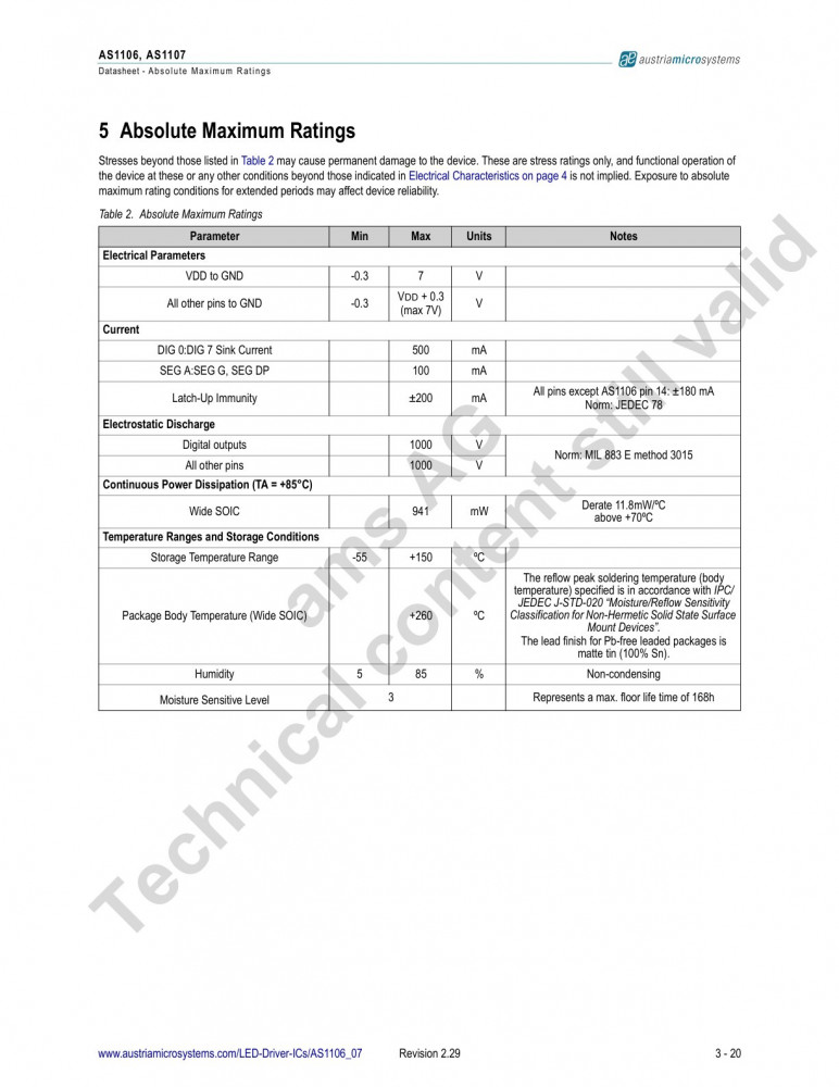 AS1106WE-T datasheet page 4
