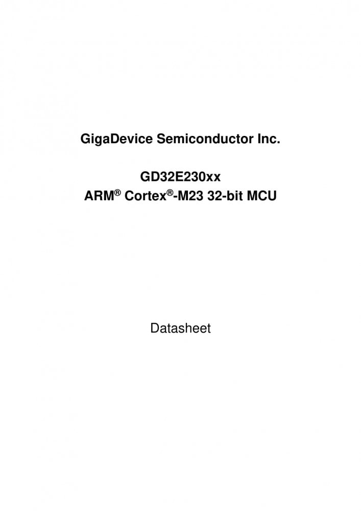 GD32E230xx datasheet page 1