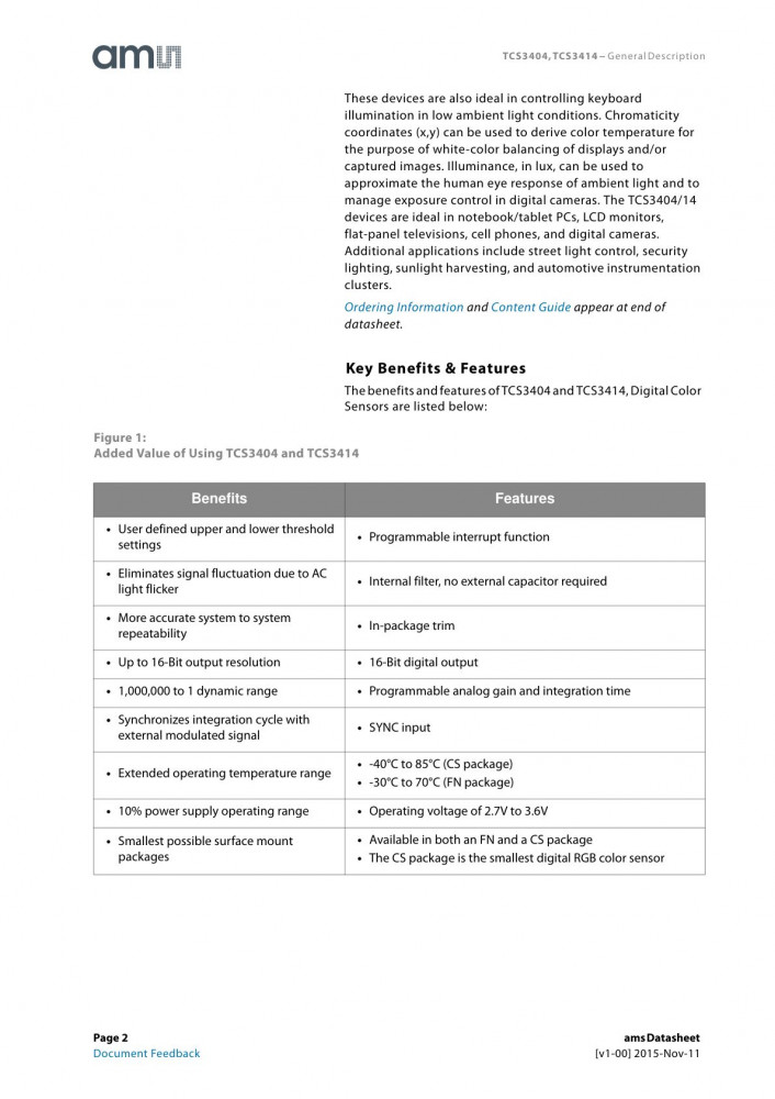 TCS3414 technical document preview, page 2