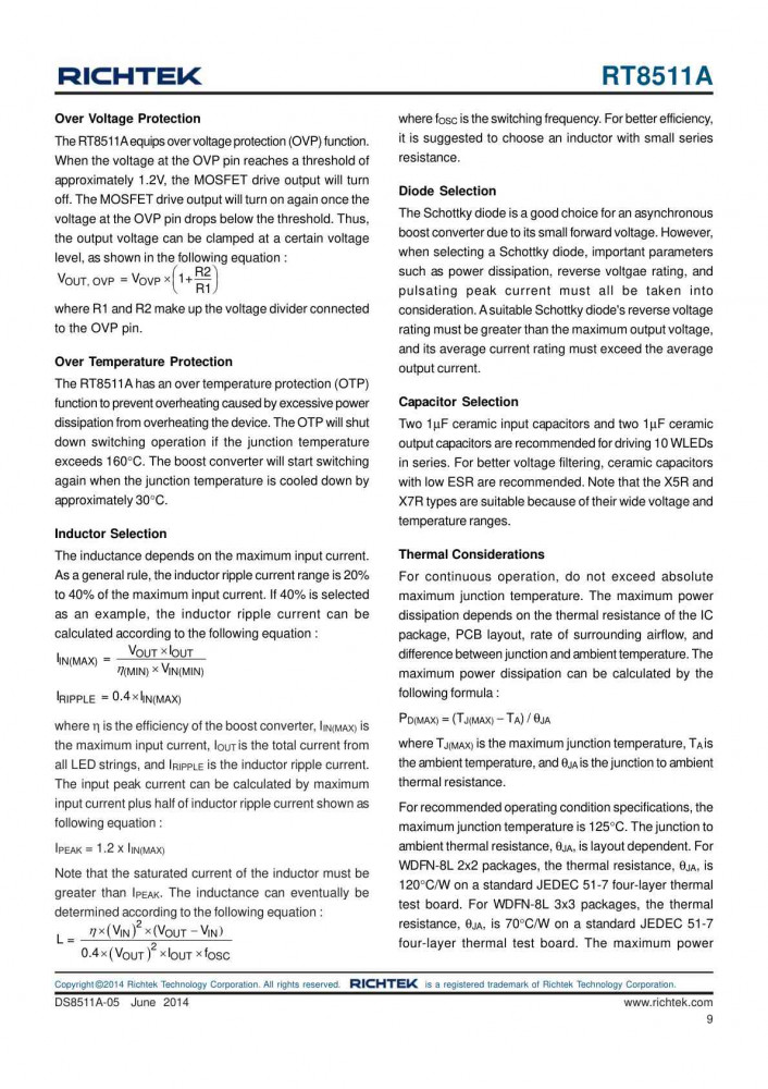 RT8511A datasheet page 9