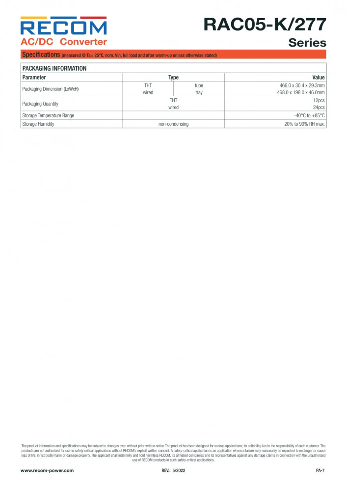 RAC05-K/277 datasheet page 7