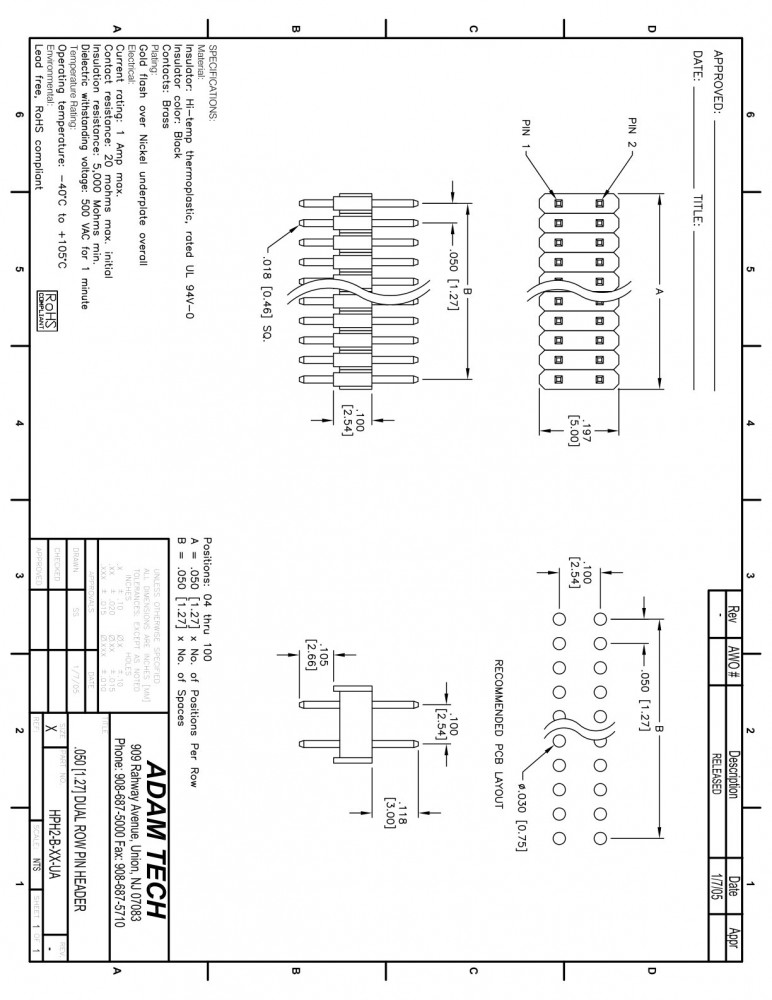 HPH2-B-14-UA technical drawing reference