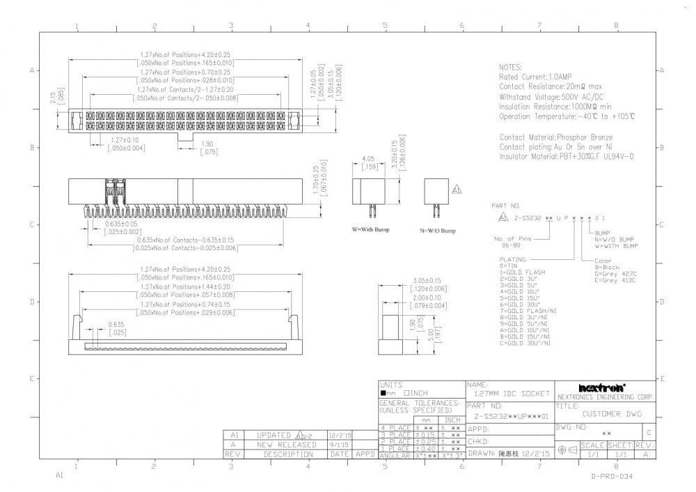 Nextron Z-S523226UP7BW01 technical document preview
