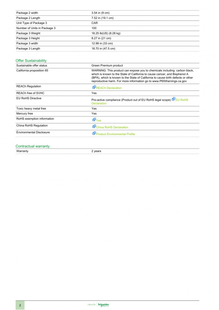 SQWP141003WH technical document page 2