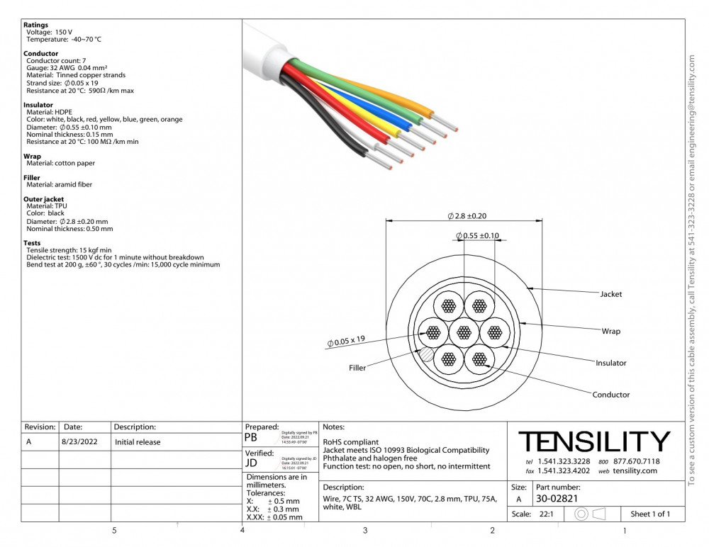 Tensility International 30-02821 product drawing preview