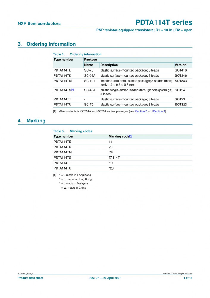 PDTA114T datasheet page 4