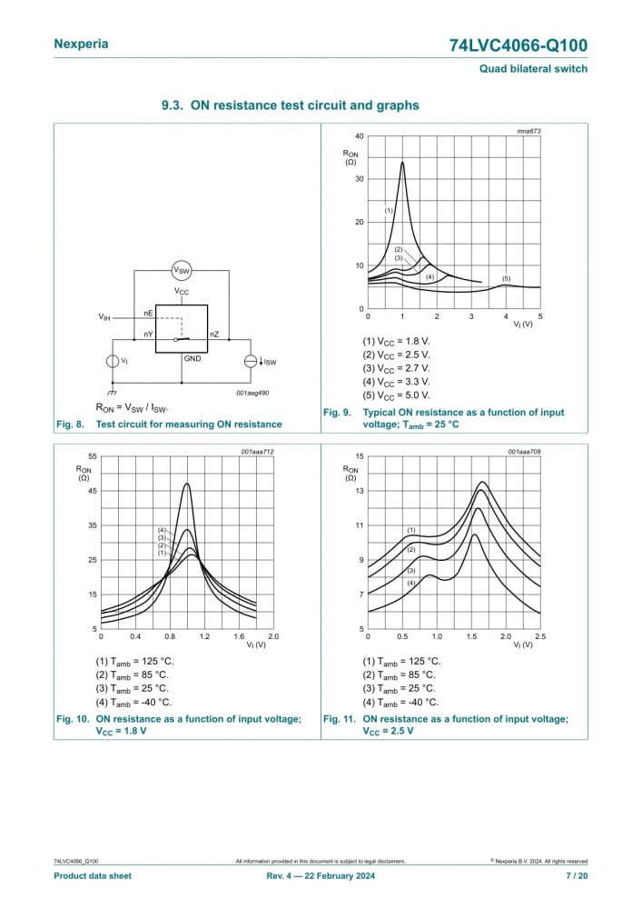 74LVC4066BQ-Q100X datasheet page 7