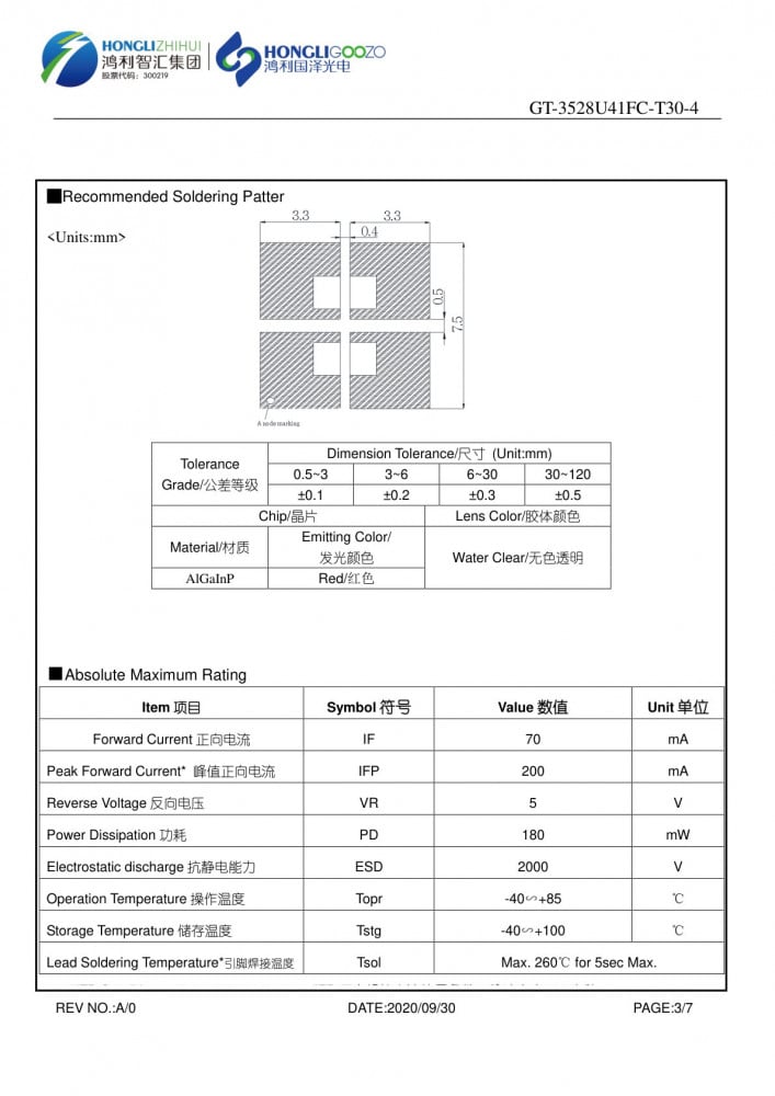 GT-3528U41FC-T30-4 datasheet page 3