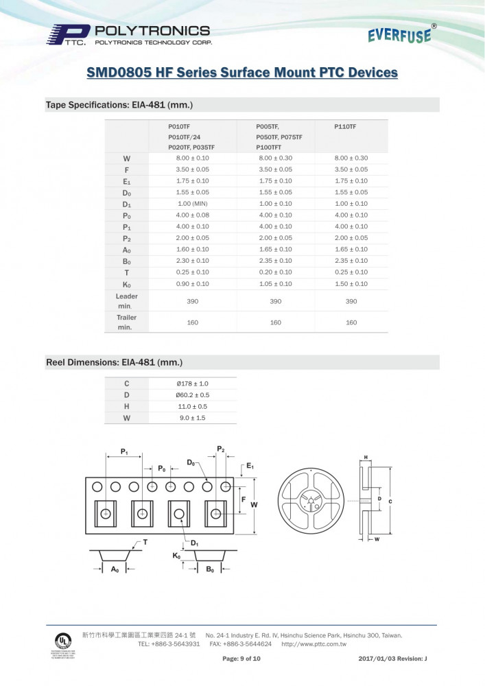 SMD0805P010TF datasheet page 9