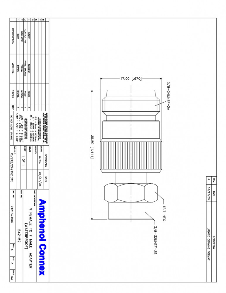 Amphenol 242152 technical drawing preview