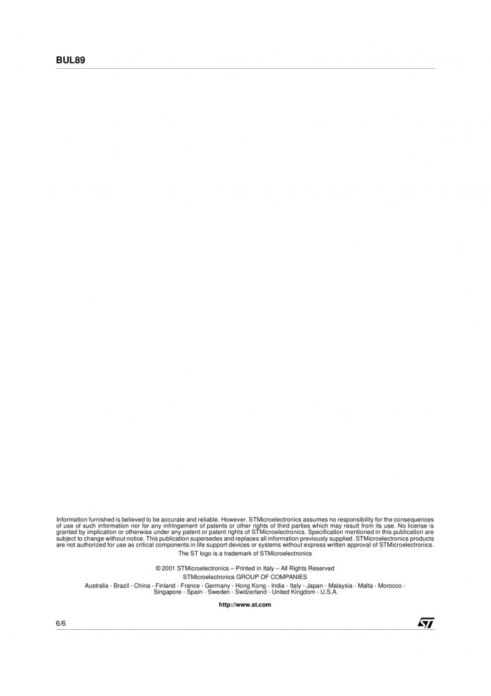 ST BUL89 datasheet page 6