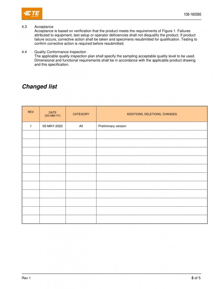TE RF TEST PROBE specification page 5