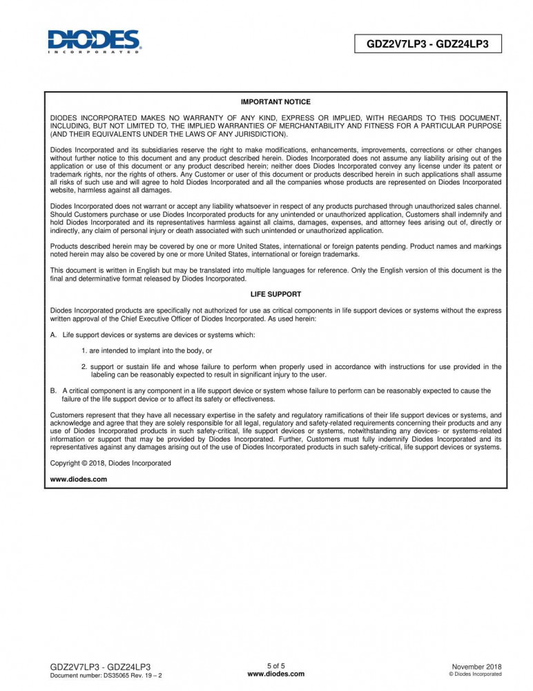 GDZ5V1LP3-7 technical document page 5