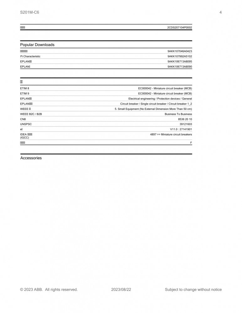 ABB S201M-C6 technical document page 4