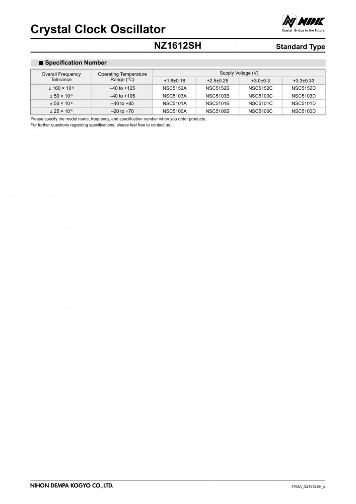 NDK NSC5103A-80M technical document page 2