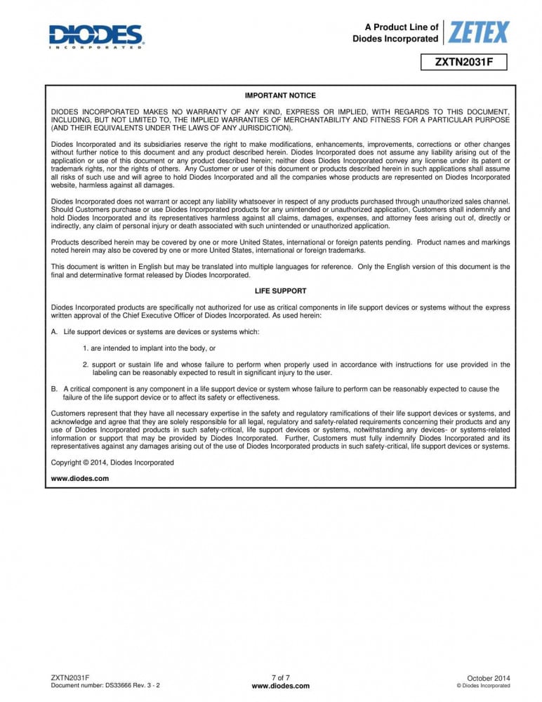 ZXTN2031FTA datasheet page 7