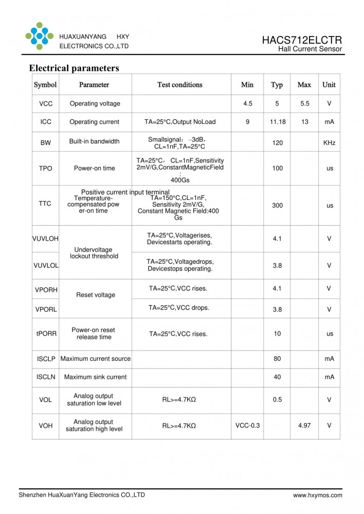 HACS712ELCTR datasheet page 4