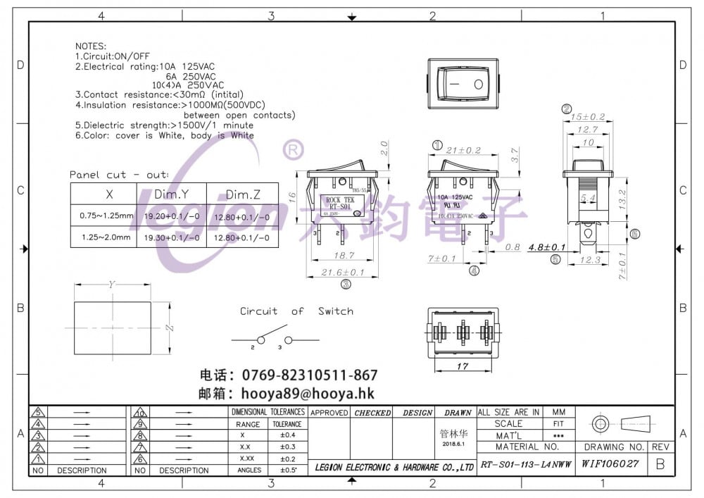 RT-S01-113-L4NWW technical document