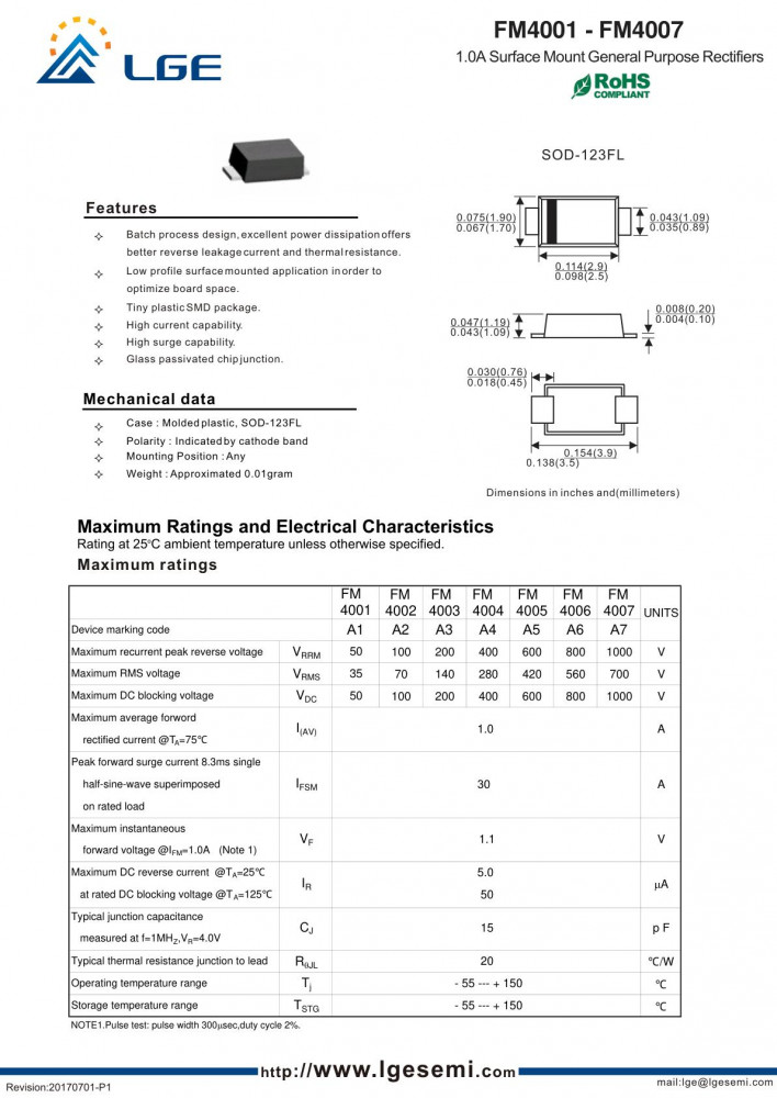LGE FM4007 datasheet page 1