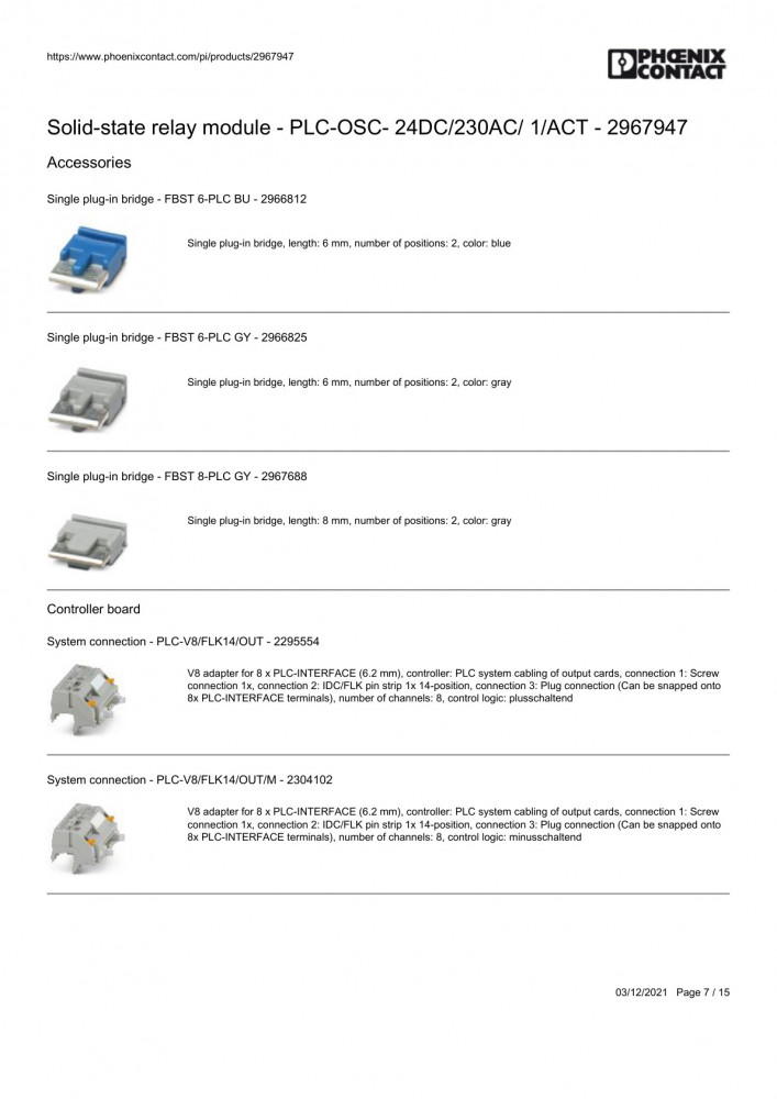 Phoenix Contact 2967947 technical document page 7