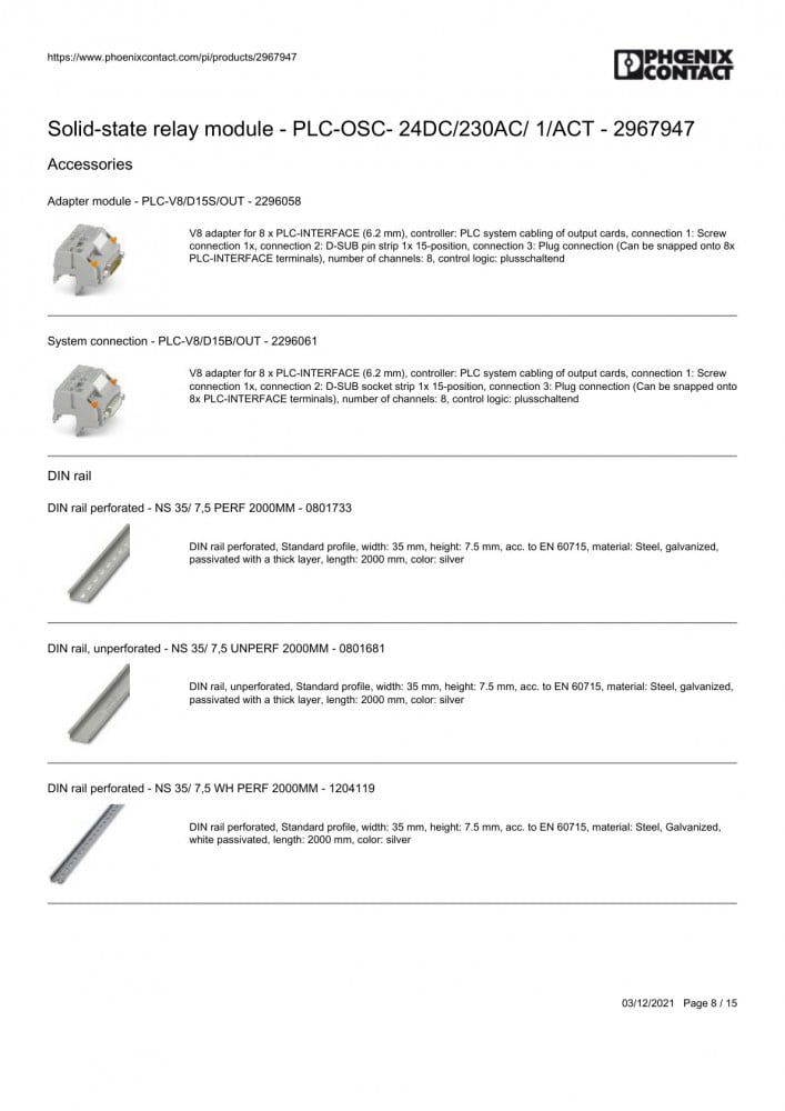 Phoenix Contact 2967947 technical document page 8